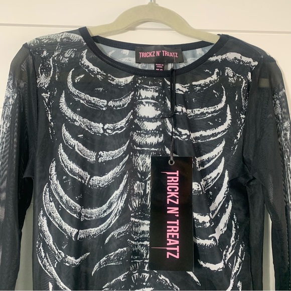 Dolls Kill | Tops | Dolls Kill Skeleton See Through Shirt Trickz N ...